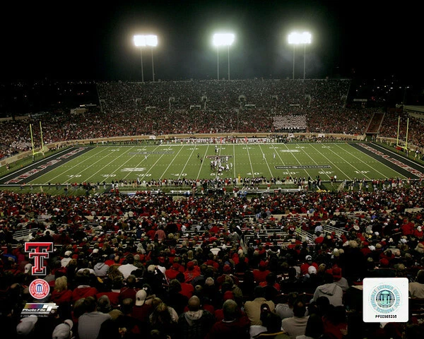 Texas Tech Football Stadium At Night