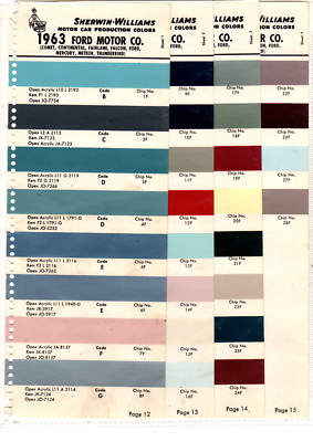 1963 FORD LINCOLN CONTINENTAL MERCURY THUNDERBIRD COMET METEOR PAINT ...