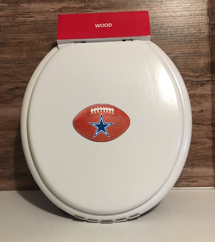 NFL Dallas Cowboys Football Logo Wood Standard Toilet Seat Bathroom ...