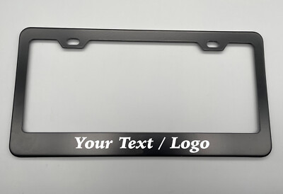 custom Black License Plate Frame Stainless Steel with Laser Engraved ...