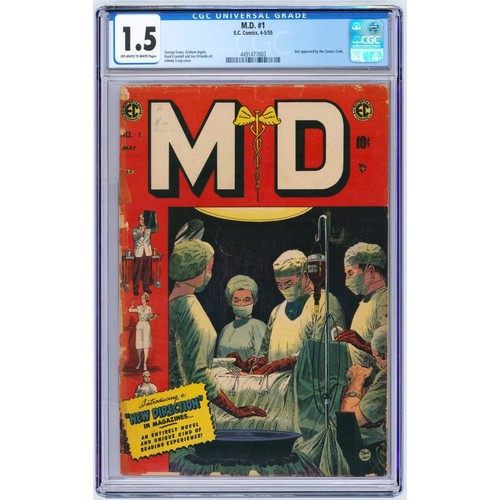 M.D. #1 1955 E.C. Comics CGC 1.5 [Pre-code Drama] Not approved by CCA ...