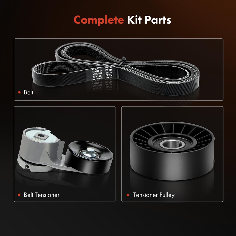 3Pcs Serpentine Belt Drive Component Kit for Ford F-150 F-250 F-350 ...