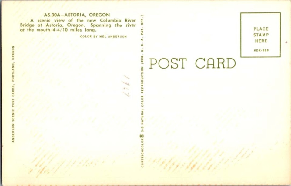 Astoria Oregon OR : BRIDGE SCENE j/17 BD1961 | eBay
