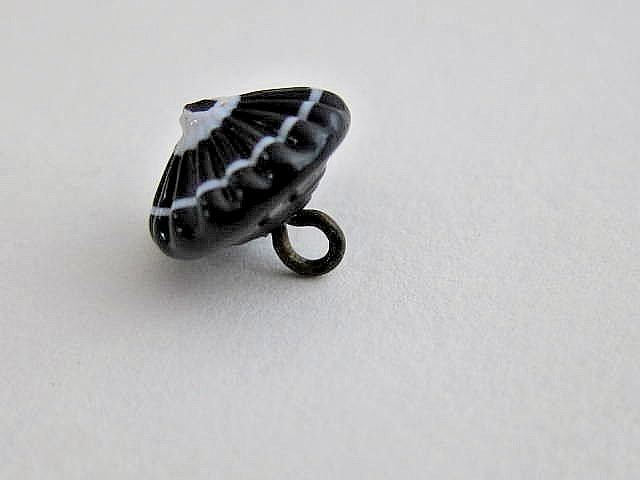 Rare Little Antique 1850's Glass Swirl Back Black & White Charm String ...