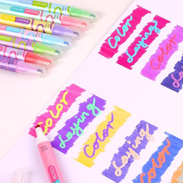 Color Layering Double Sided Markers,16pcs 32Colors Dual Tip Magic ...
