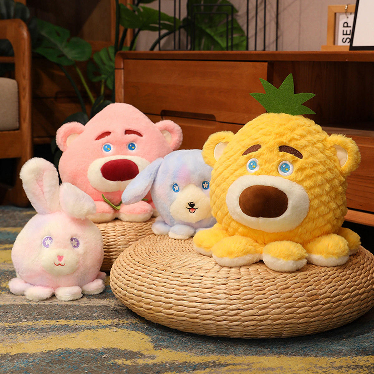 Fluffy Octopus Plushie Toy For Kids Living Room Ornament Female ...