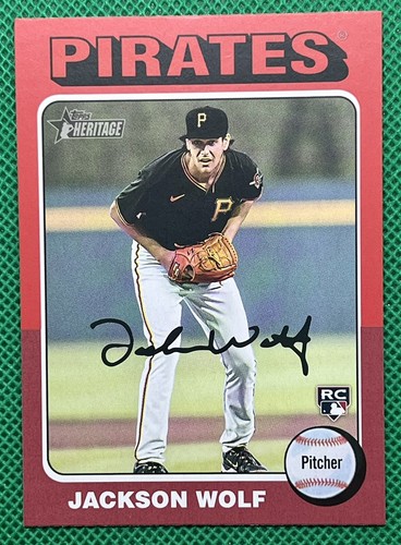 2024 Topps Heritage RED BORDER SP #216 Jackson Wolf, Pittsburgh Pirates ...