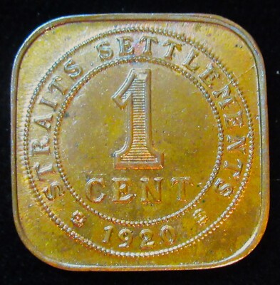 Straits Settlement: 1 Cent 1920 George V Uncirculated Condition | eBay