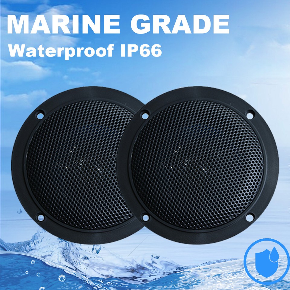 Marine Audio Package w/ Waterproof Bluetooth Stereo Receiver and Boat ...