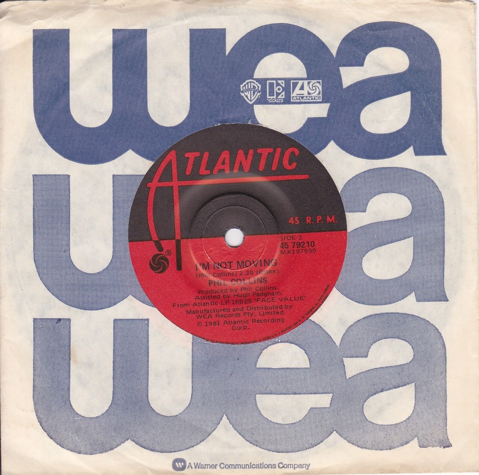 PHIL COLLINS - I MISSED AGAIN / I'M NOT MOVING - 7" 45 VINYL RECORD ...