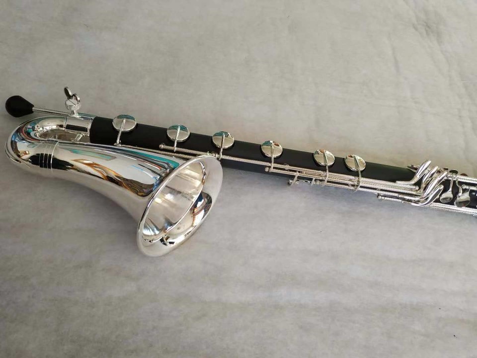 High grade Nickel plated Bb key bass clarinet Low C type ,Tone: Bb ...