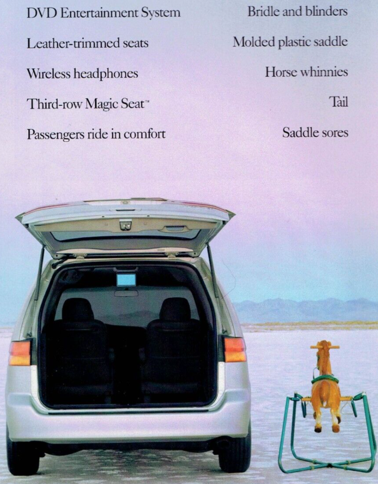 2002 Vintage Honda Odyssey Print Ad A Minivan Only Better DVD System | eBay