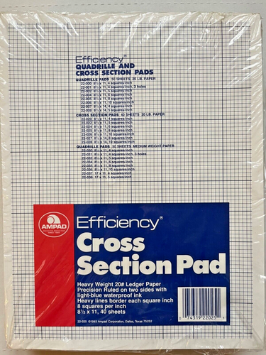 Ampad Efficiency Cross Section Pad 8.5 X 11 White 40 sheets Heavyweight ...