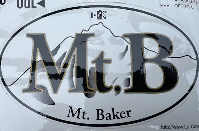 Mt B Mount Baker Washington Oval car window bumper sticker decal 5" x 3 ...