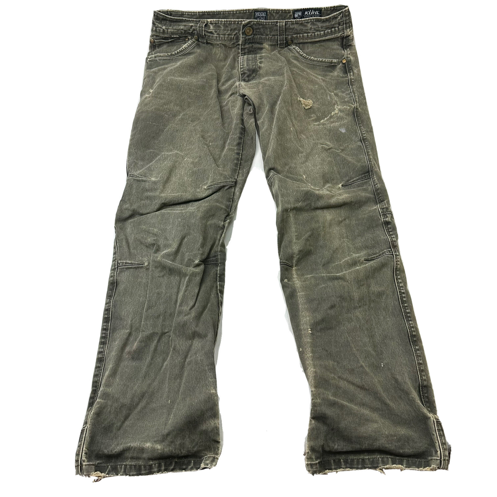 Kuhl Rydr Lean Pants Mens 35x32 Green Canvas Hiking Workwear Vintage ...