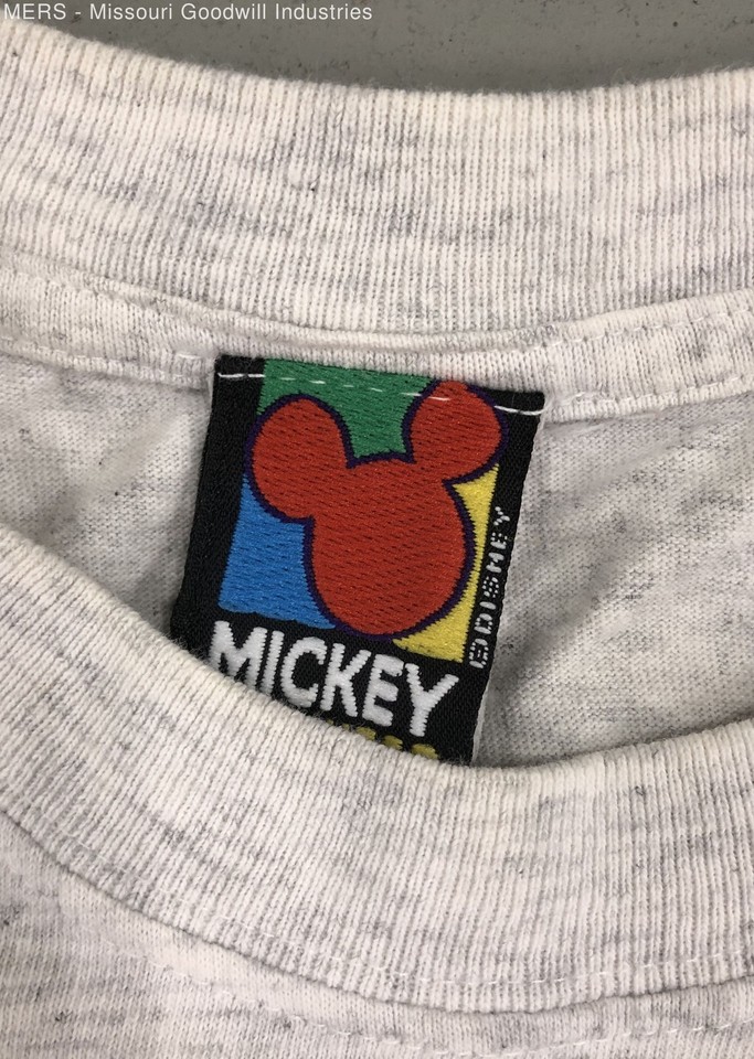 Disney Men Gray That Was Then Shirt Vintage Mickey Graphic T-Shirt Size ...