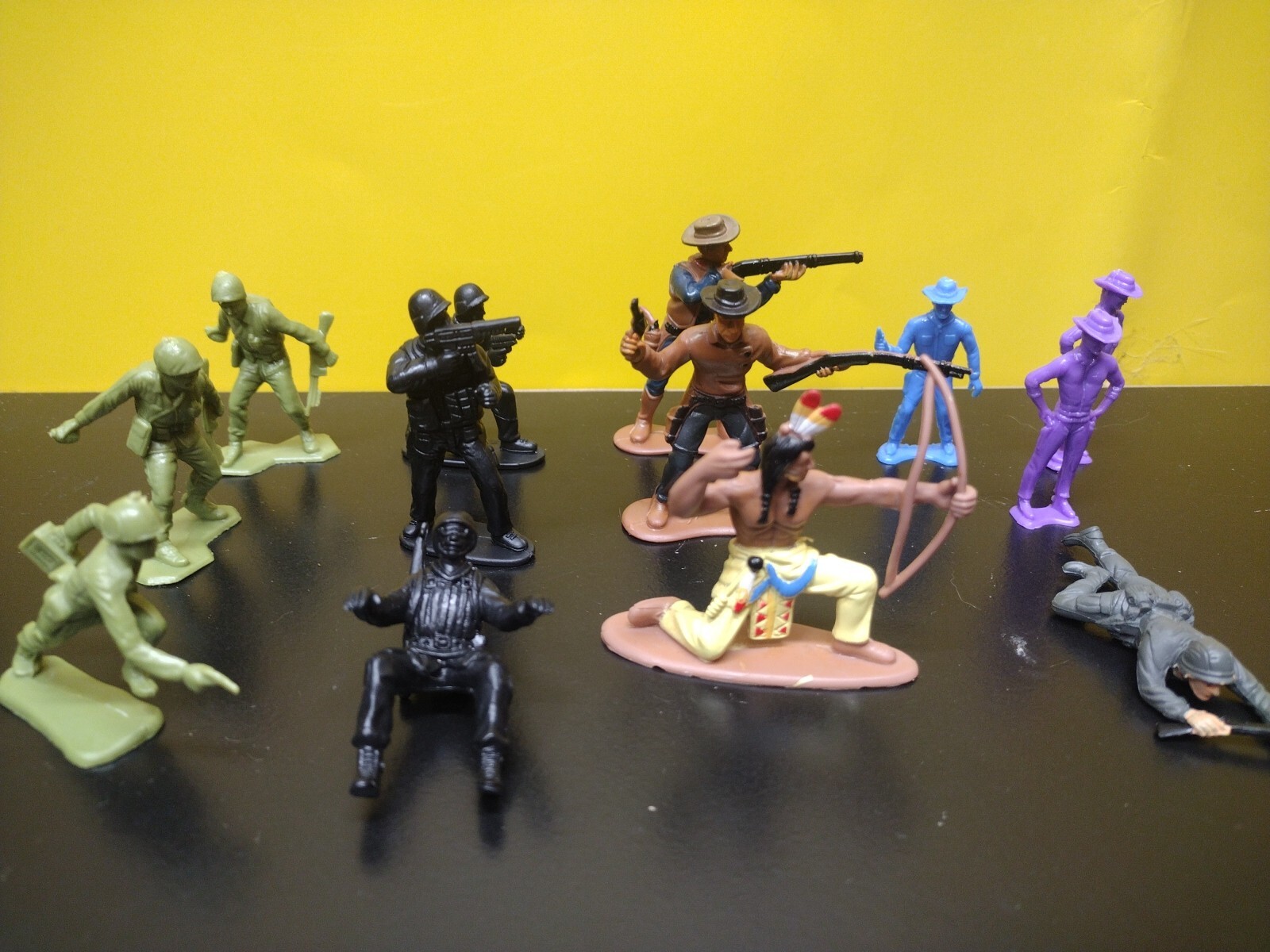 Vintage Military Soldier Lot - 13 Marx? Tim-Mee, Cowboy Indian Figures ...