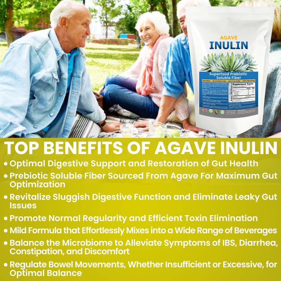 Organic Inulin Powder 48oz Gentle Organic Agave Inulin Powder Prebiotic ...