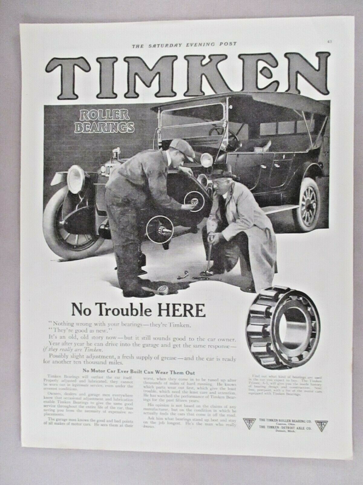 Timken Roller Bearings PRINT AD - 1915 | eBay