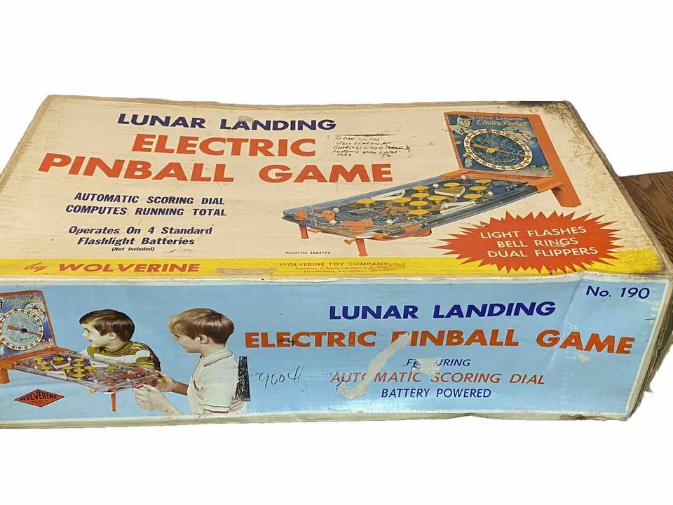 Vintage Lunar Landing Electric Pinball Game by Wolverine COMPLETE w/BOX ...