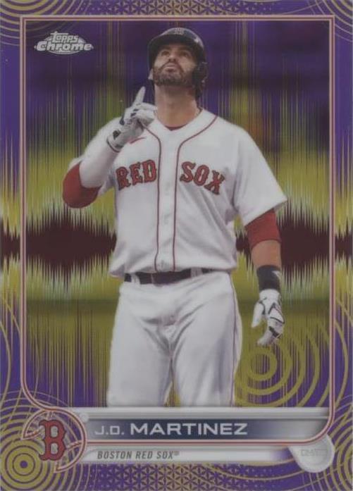 2022 Topps Chrome Sonic - J.D. Martinez #67 Purple & Yellow Sonic Pulse ...