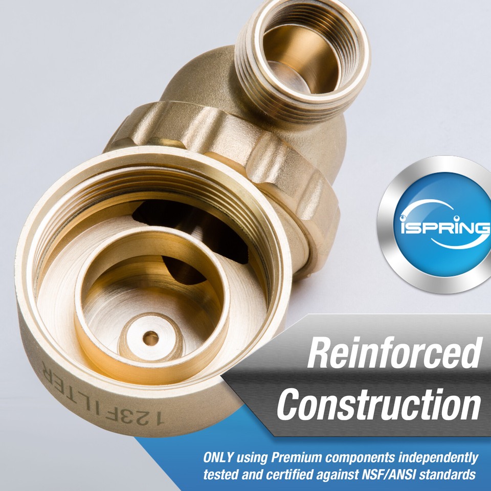 iSpring Reusable Spin Down Sediment Water Filter 100 Micron w/Scraper ...