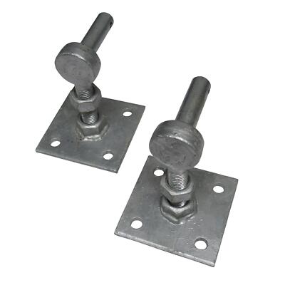 Adjustable Gate Hanger Hook Plates X2 (Heavy Duty Galvanised Square Pin ...