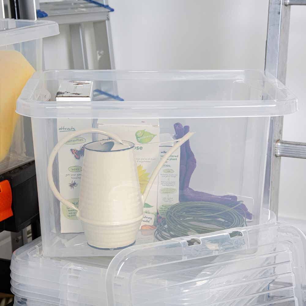 CLEAR PLASTIC STORAGE BOX BOXES WITH LID STACKABLE STACKING SPACE 2 ...