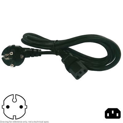 Cable AC Power Cord Regional Type F IEC C13 PC Computer 6FT German MSL ...