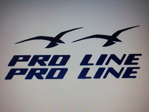 2 PROLINE BOAT DECALS black Marine Vinyl set 50 inch pro line stickers ...