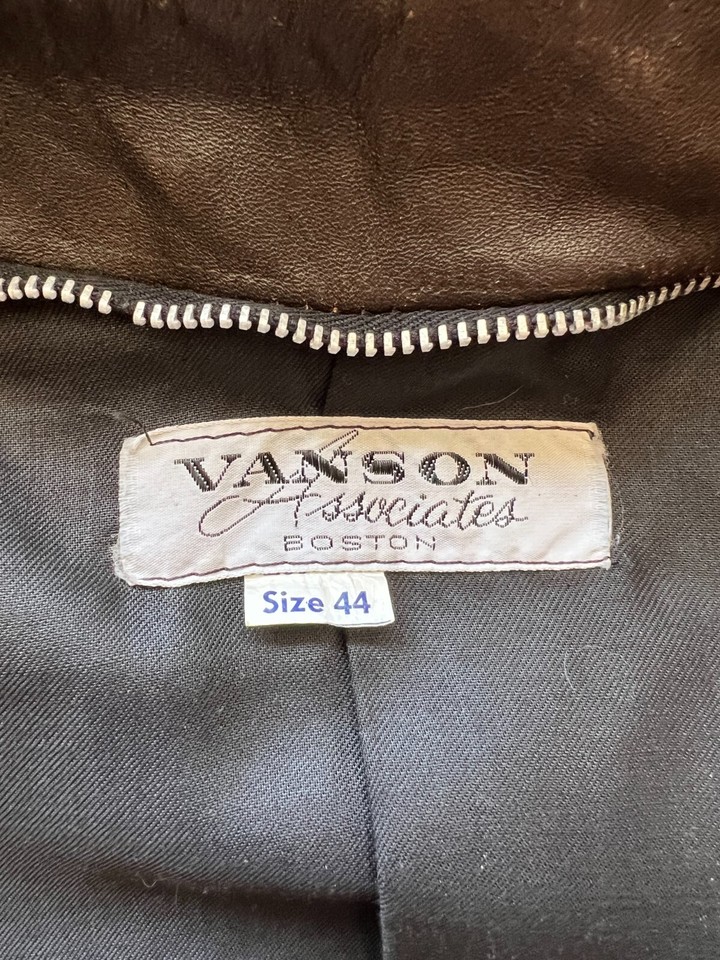 Vintage Vanson Leather Motorcycle Jacket Made in USA Size 44 EXCELLENT Condition | eBay