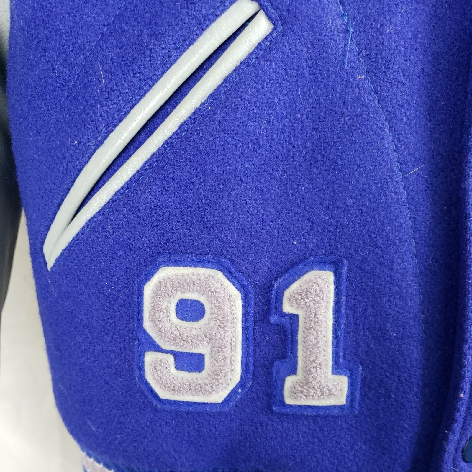 Vtg Letterman Jacket Leather Wool Mens 42 Reg TM Vars… - Gem