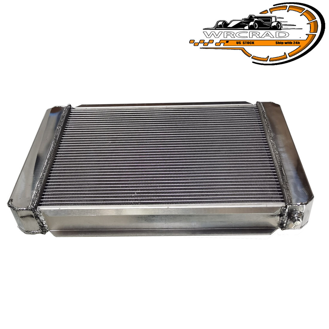 2-Row Universal Custom Aluminum Racing Radiator Kit - 24" x 16" Overall ...