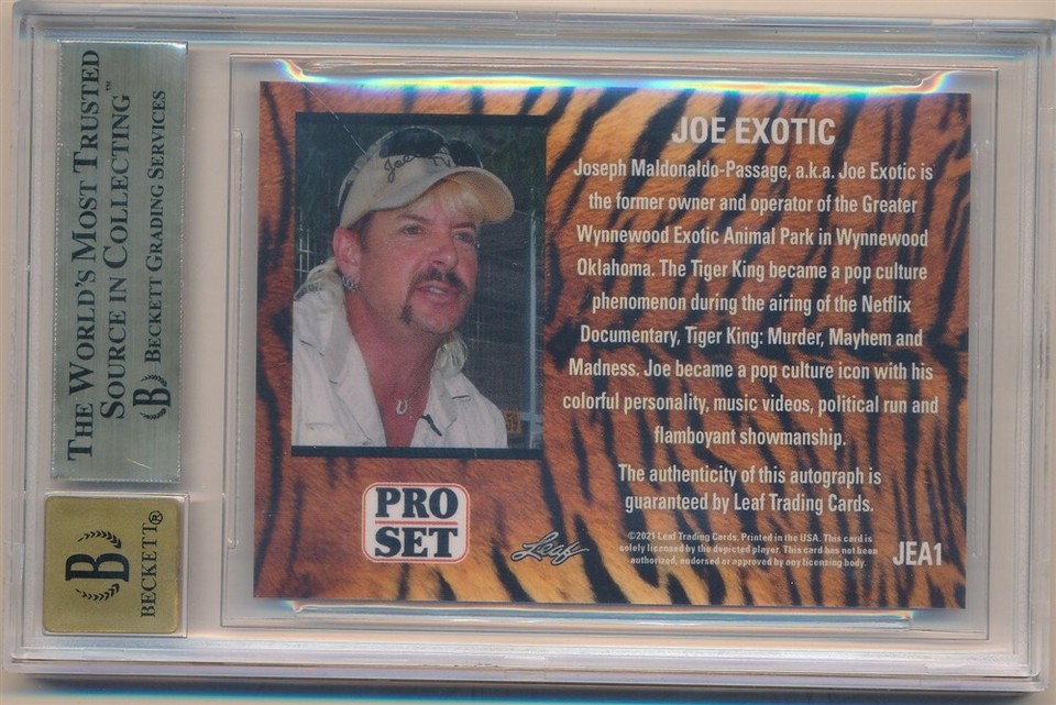 JOE EXOTIC 2021 LEAF PRO SET SIGNATURE AUTOGRAPH SP AUTO BGS 9.5 GEM ...