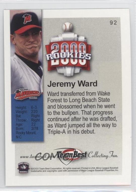 2000 Team Best Rookies Silver Foil Jeremy Ward #92 | eBay