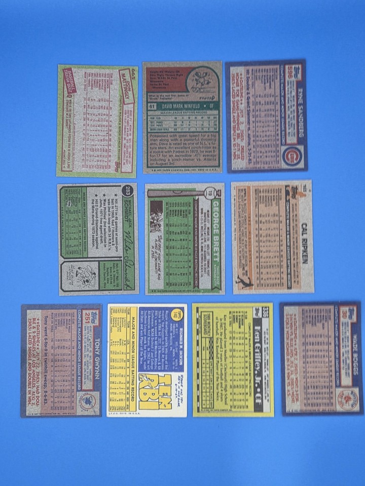 HOF 2nd Year TOPPS Lot Of 10! REGGIE JACKSON SCHMIDT BRETT RIPKEN 1970 1990 | eBay