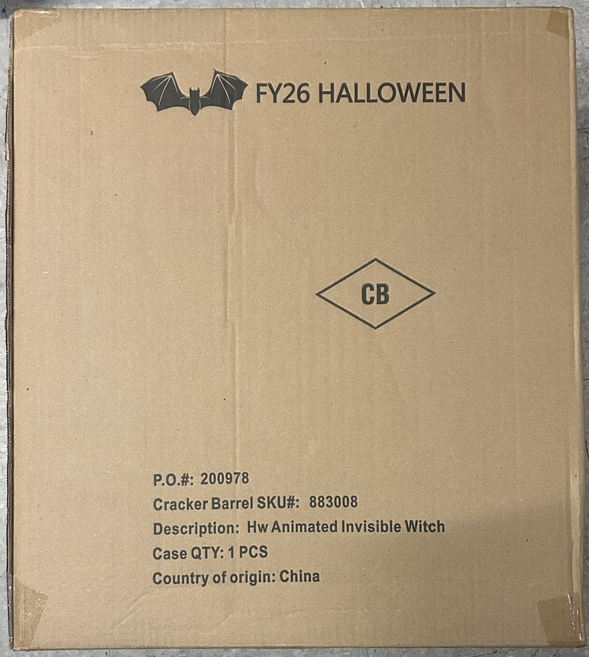 Cracker Barrel 6 Ft Animated Invisible Witch Animatronic Halloween Prop ...