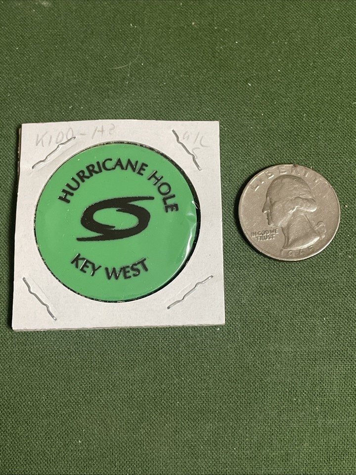 Obsoleted Green Hurricane Hole Drink Token Key West Florida Bar Good ...