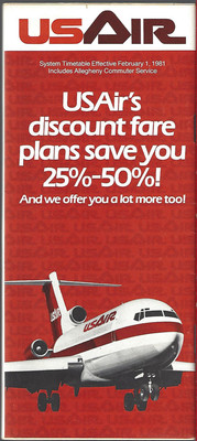 USAir system timetable 2/1/81 [308US] Buy 4+ save 25% | eBay