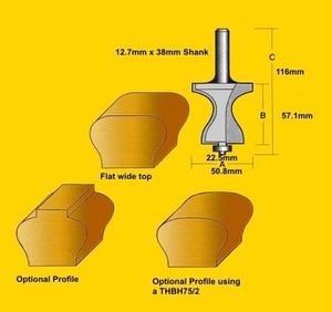 Router Bit- Stair Handrail Bit 12.7mm Shank TBHR50/2 | eBay