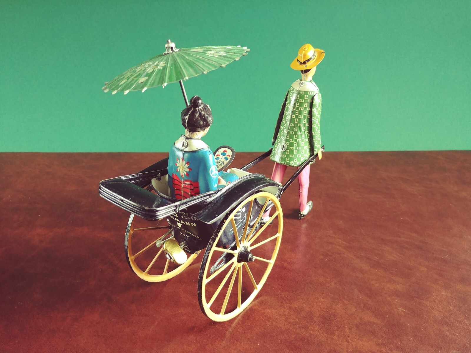 Rare 1920's Lehmann EPL 773 Masuyama Tin Wind-up Rickshaw Tinplate w ...