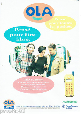 PUBLICITE ADVERTISING 1016 1997 France telecom mobiles OLA itineris | eBay