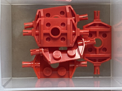 LEGO Parts - Red Plate 2 x 2 with Wheels Holder Wide and Hole - No 6157 ...