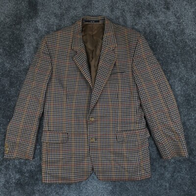 Daks Blazer Jacket Mens 42S Brown 100% Wool Check Smart Formal Country Sports | eBay UK