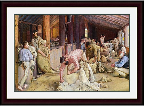 Shearing the Rams by Tom Roberts Mahogany Gold Inlay MGIWG Frame | eBay ...
