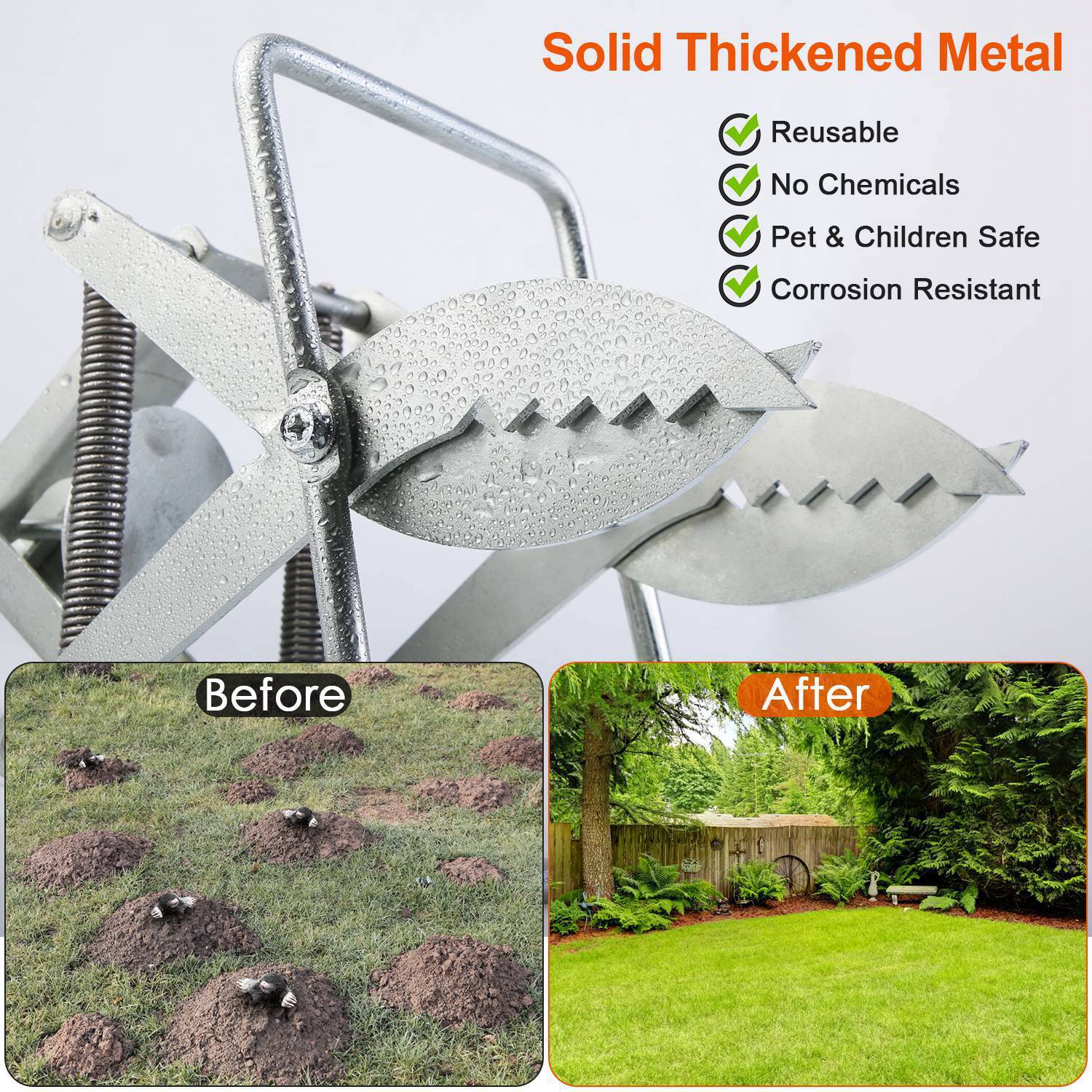 2PACK Mole Traps Scissor Jaw Trap Mole Killer Gopher Rodents Rat Mouse ...