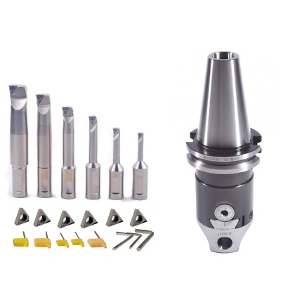 NEW CAT40 2INCH BORING HEAD SET WITH 6 INDEXABLE BORING BAR AND 6 ...