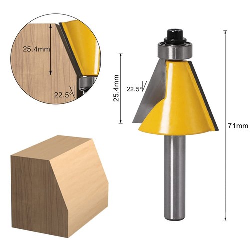 3Pcs Chamfer Router Bit Set 1/4 Inch Shank Bevel Router Bits 15 22.5 30 ...