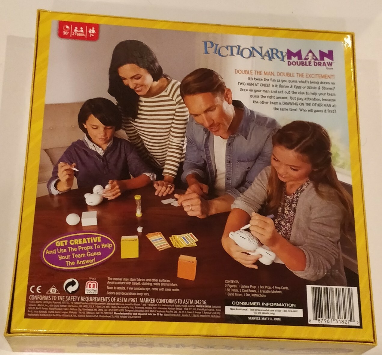 Mattel PICTIONARY MAN DOUBLE DRAW GAME 2 Teams Age 7+ ~ New in Sealed ...
