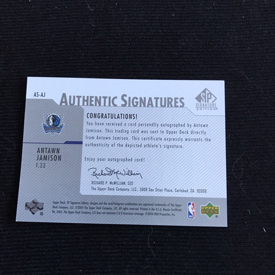 2003-04 SP Signature Edition Antawn Jamison Autograph Auto #ASAJ ...